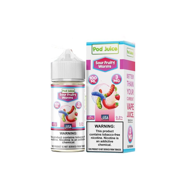 Pod Juice Sour Fruity Worms | E-Liquid | Vaporbeast